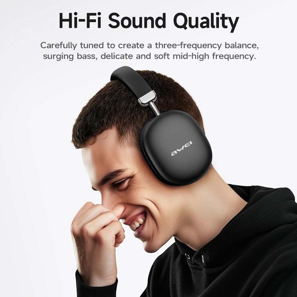 Awei AT8 True Wireless Wired HiFi Headphone Bluetooth 5.4 Support FM ...