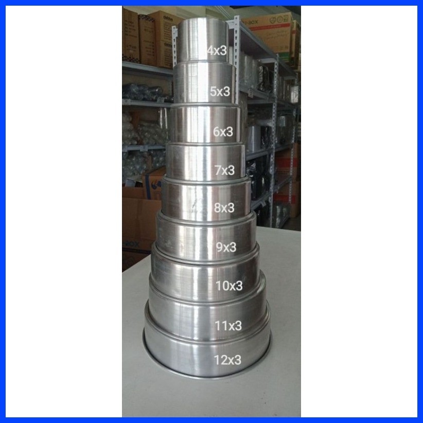 Round Baking Pan, Heavy Duty Seamless Makapal [4x3, 5x3, 6x3, 7x3, 8x3 ...