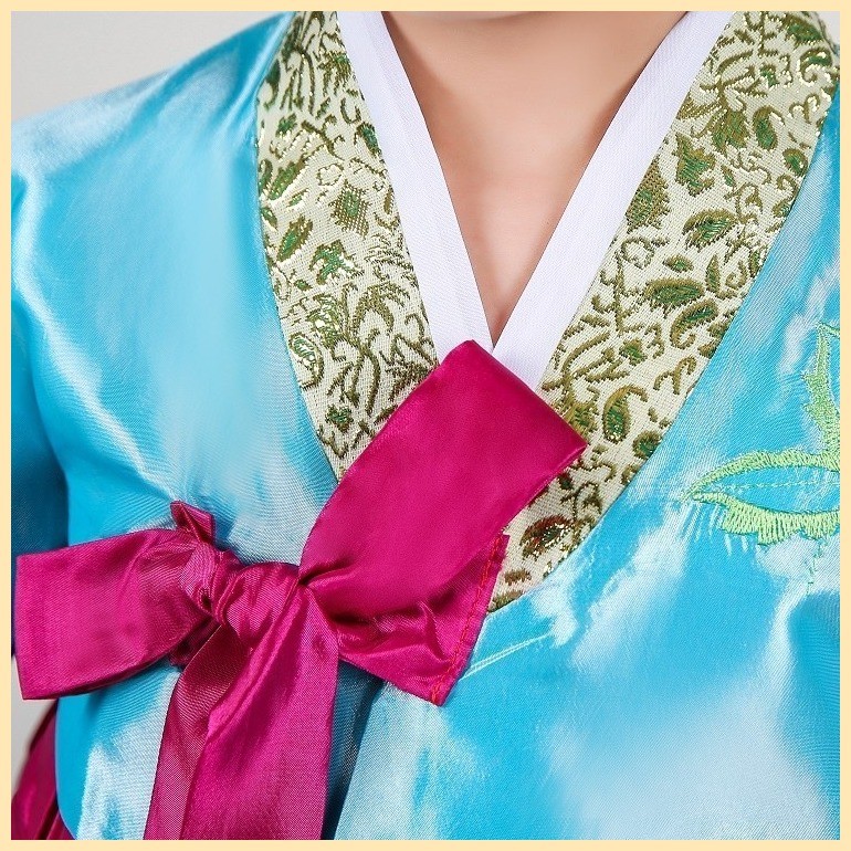 Hanbok Costume for Kids Girl United Nation Korean Traditonal Blue Red ...