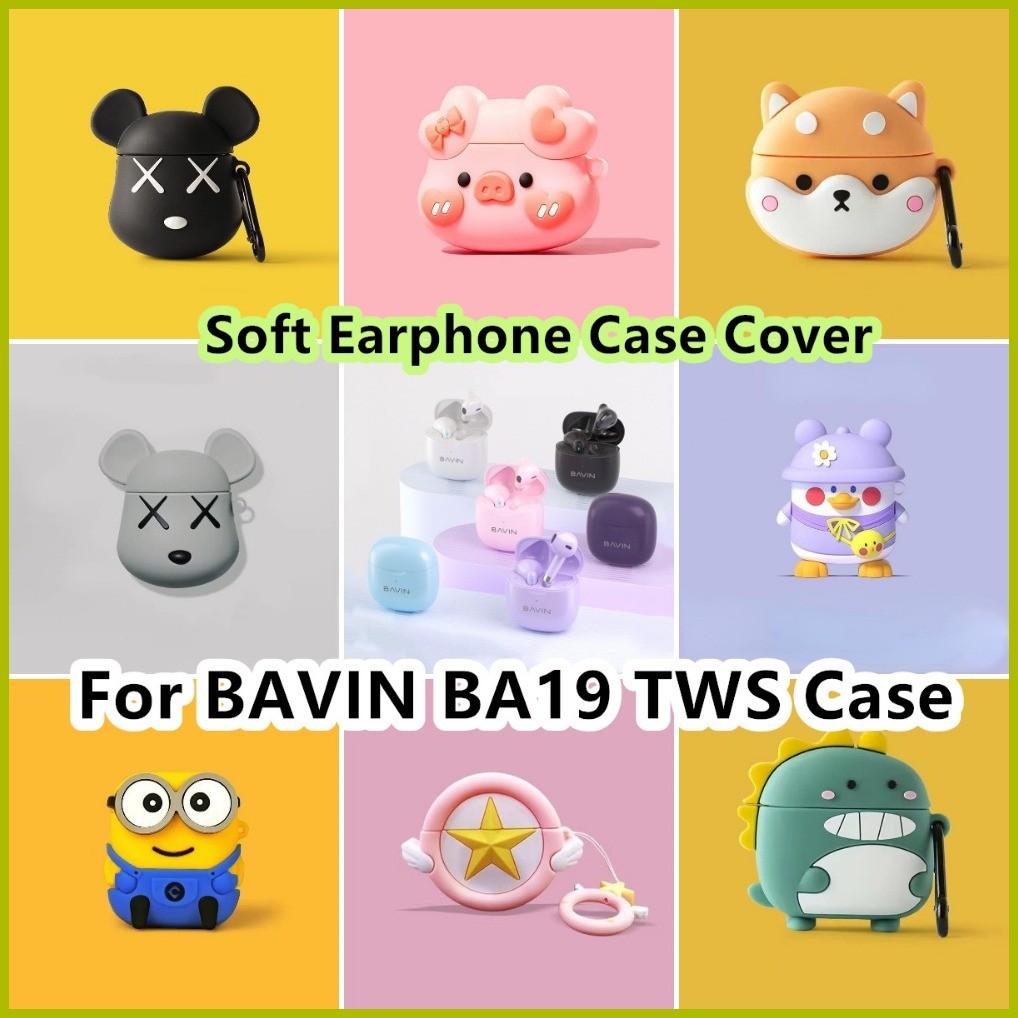 100% ♻ For BAVIN BA19 TWS Case Trendy Cartoon Grey Bears & Ducks for ...