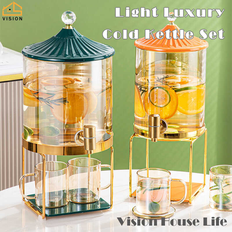 Nordic Vision 3.6L/5L Gravity Standing Glass Beverage Dispenser With ...