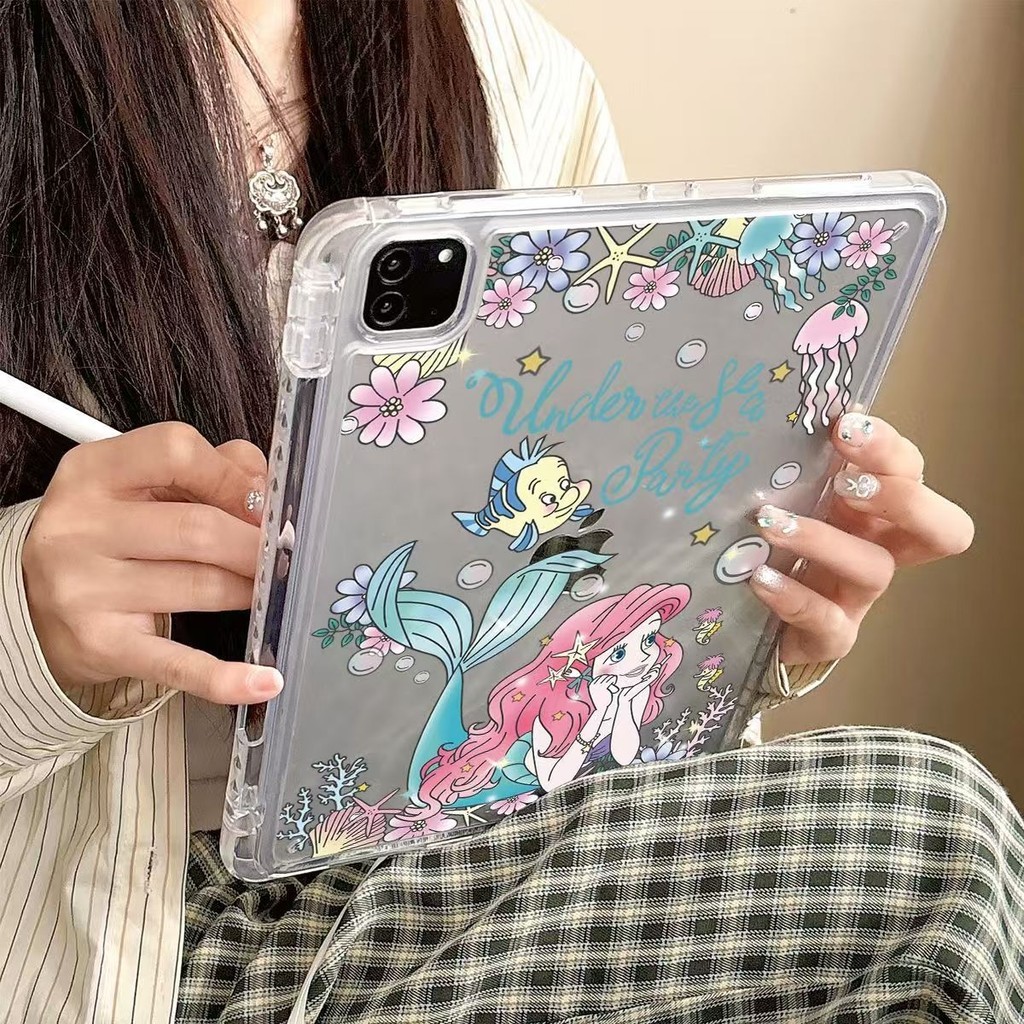 Cartoon mermaid Case For iPad Generation 10.9 Clear Hard PC Back Shell ...