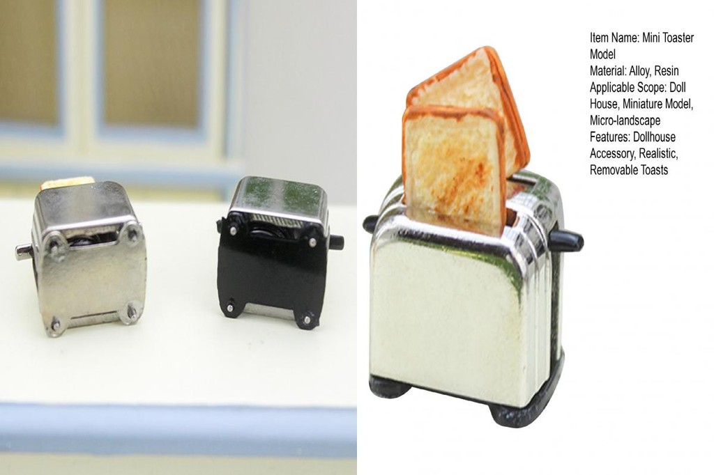 [livecity] Tiny Bread Toaster for Dolls Tiny Toaster with Toast Slices ...