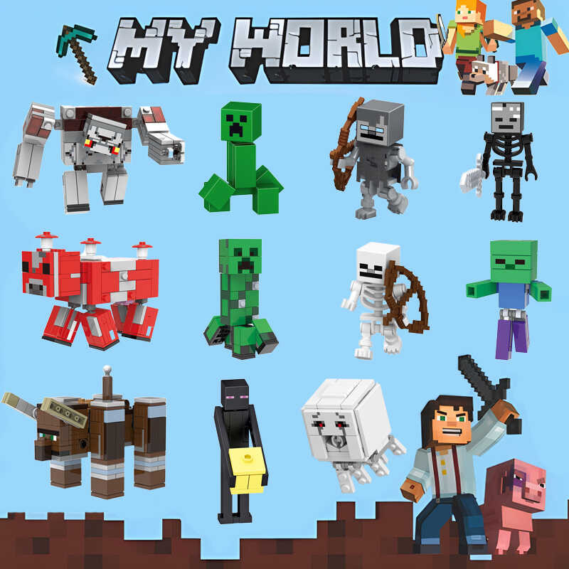 C22 Minecrafts Steve Alex Zombie Villager Model Game My World Lron ...