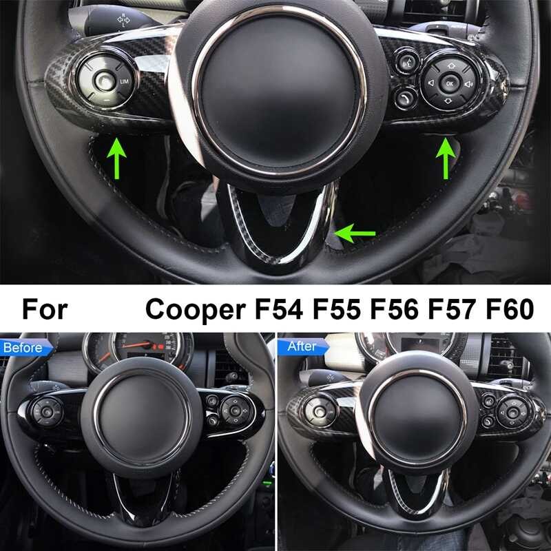 Carbon 3Pcs Fiber For MINI Cooper F54 F55 F56 F57 F60 Steering Wheel ...