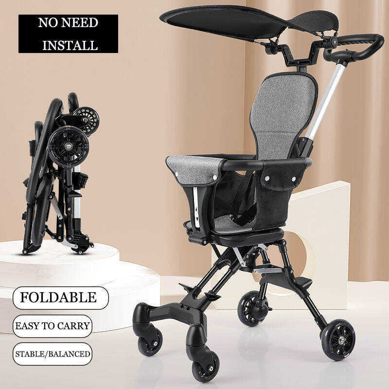 Toddler Baby Stroller Foldable Lightweight Stable Soft Seat Prams Hand Push Bike For Boy Girl ...