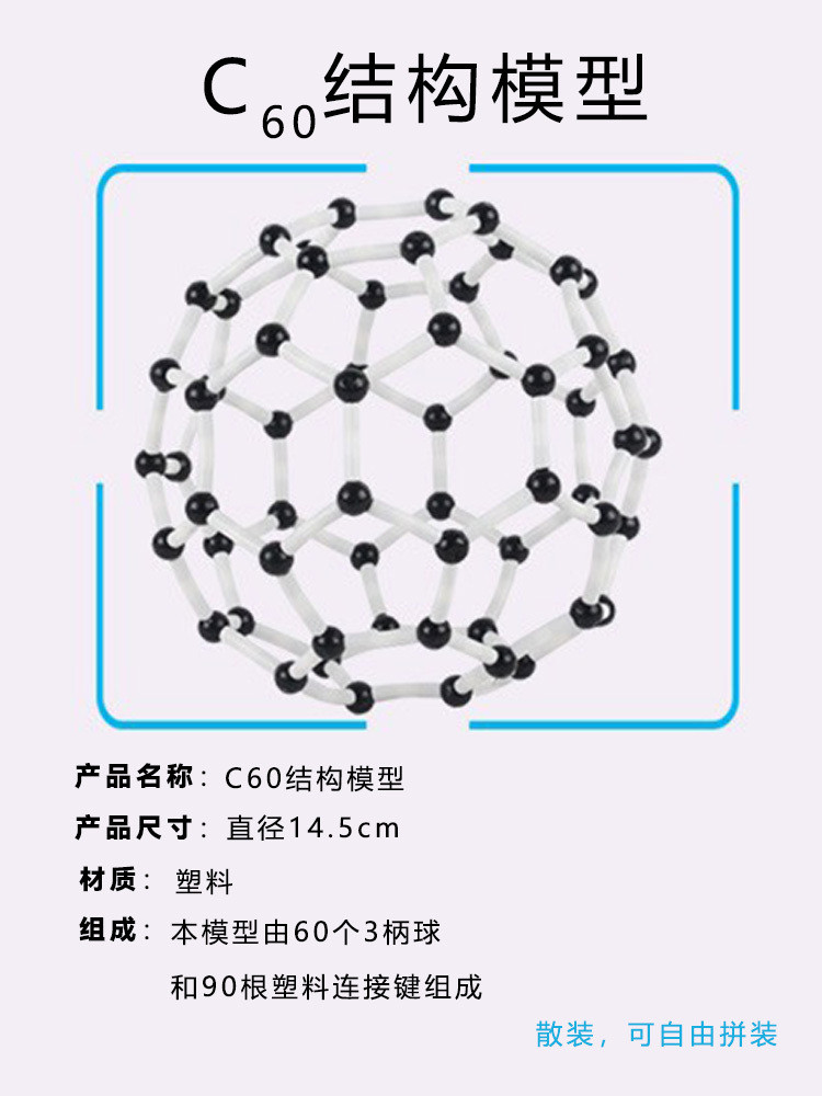 Crystal Model of Carbon Isotopes C60 Graphite Diamond Sodium Chloride ...