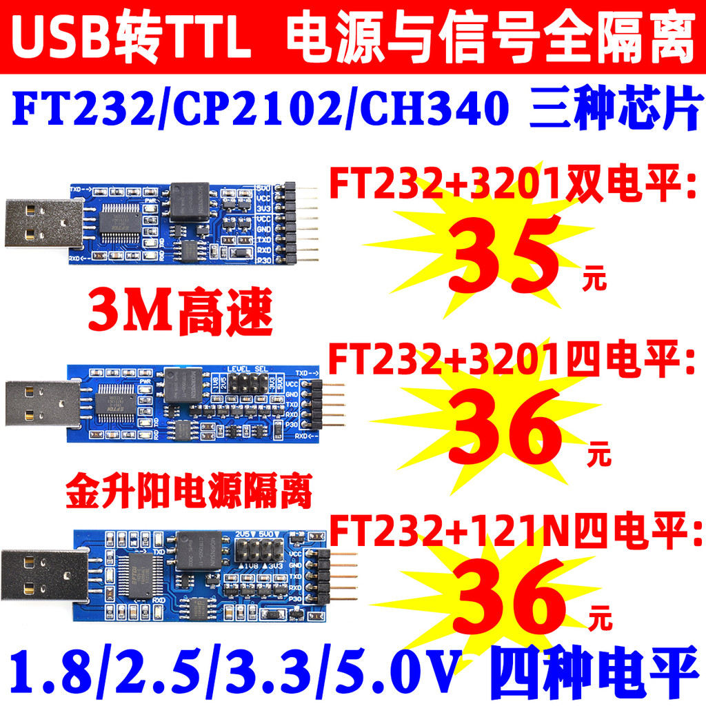 Gold TTL USB to serial UART module FT232RL with voltage signal ...