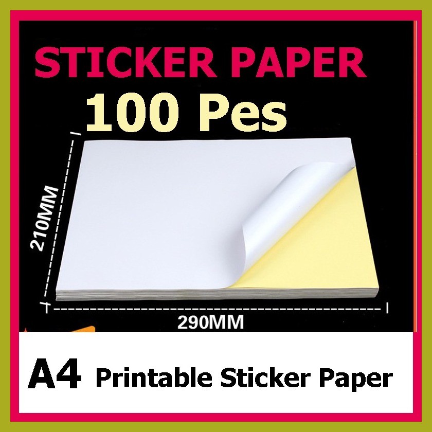 100pcs)K&E Printable Sticker Paper Matte&Glossy A4 105gsm Labels ...
