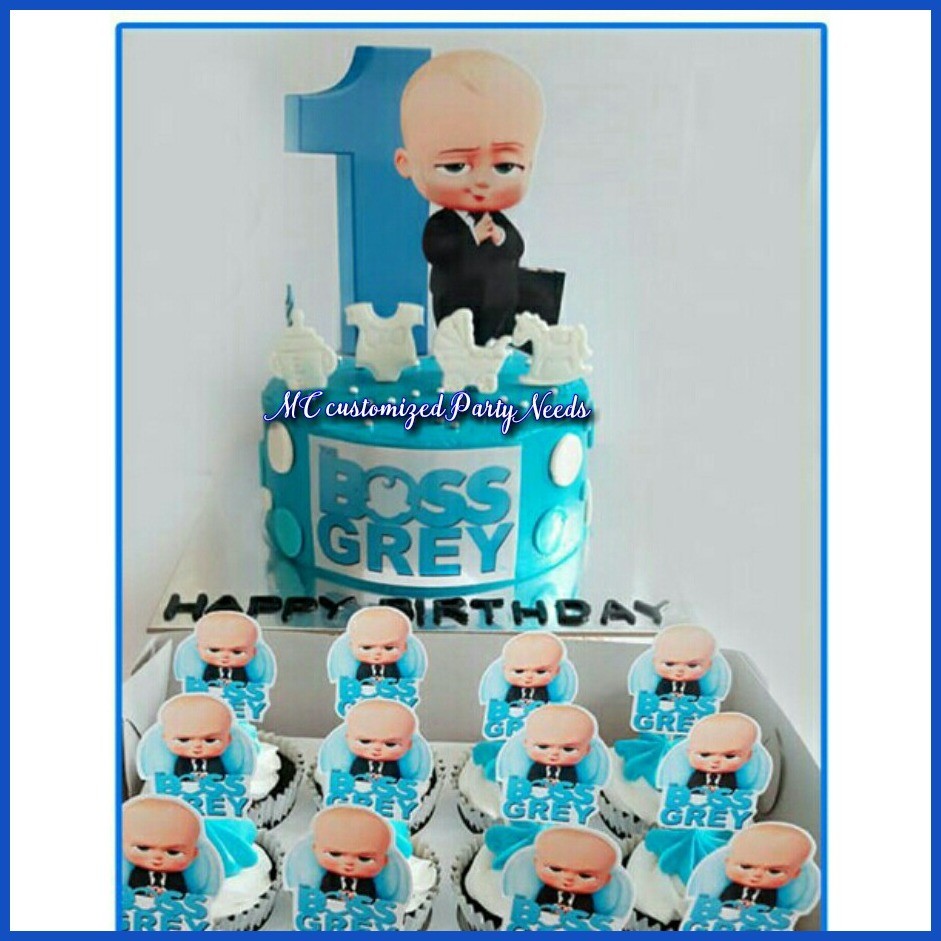 ⚖ ∲ Boss Baby Cake Topper Set (1cake topper & 12 pcs. cupcake topper ...