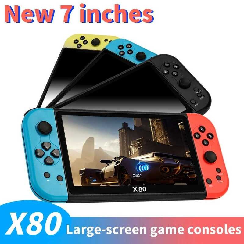 Coopreme X80 Portable Game Console 7-inch HD Large Screen Arcade PS1 ...