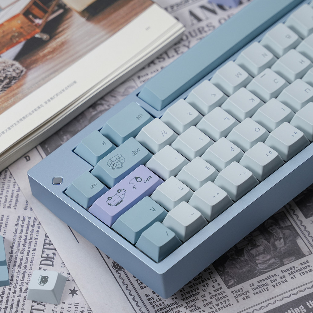 BeeFun Camping Keycaps Minimalist Blue PBT keycap set for Gateron ...