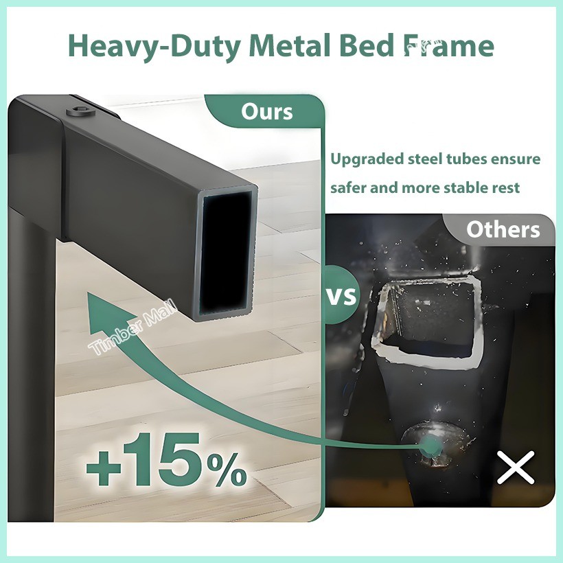 Iron bed frame 500kg Bear metal Single/Queen size/King size bed frame ...