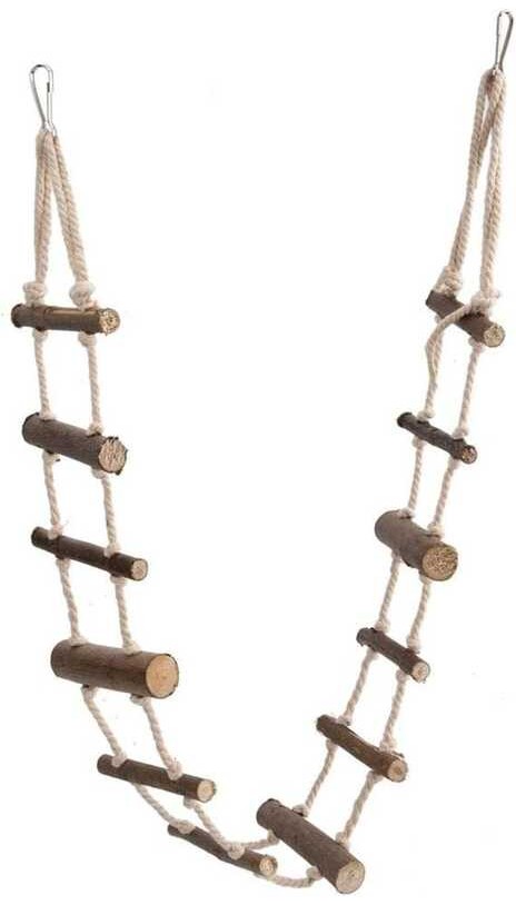 Pet Ladder Toys, Suspension Rope Bridge Parrot Nature Wood Long ...
