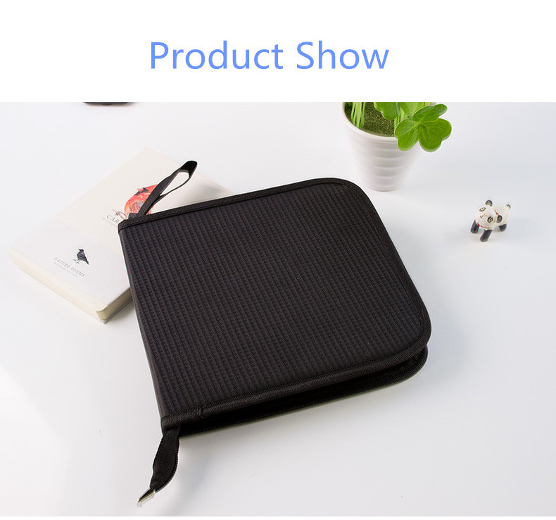 36/48/72/120 Hole Pen Curtain Black Folding Pencil Case Color Pencil ...