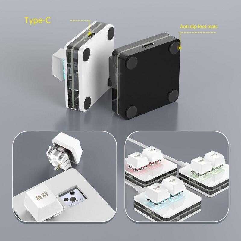 Custom 6 Mini 2 Keypad Copy Paste Hot Swap Office Games One Pas Nical Key Accessories For Home E