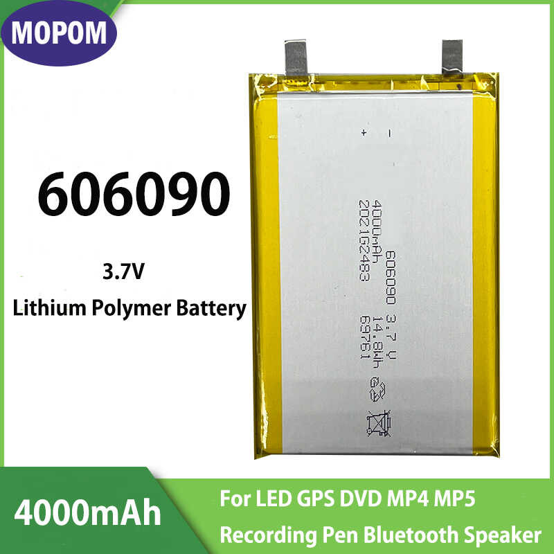 606090 3.7V 4000Mah Rechargeable Li-Ion Lithium Polymer Battery For GPS ...