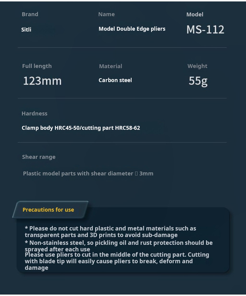 Double Blade Scissors Pliers Flat Cutting Flush Pliers Stedi MS-112 ...