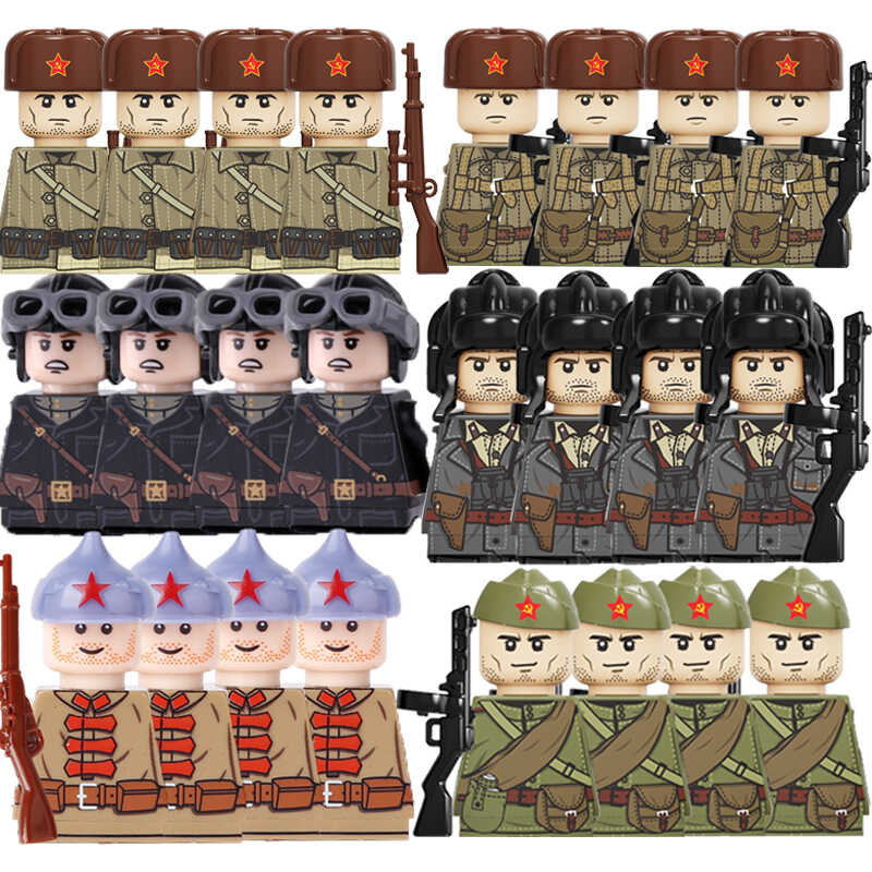 Mga Soviet Soldiers Binuo Ng Bloc Military War Tank Force Figures Ww2 ...