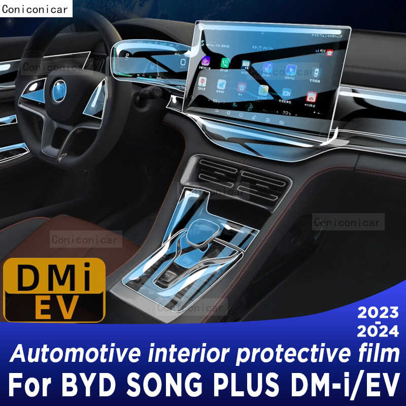 Para Sa BYD SONG Plus Dm-I EV 2023 2024 Gearbox Panel Navigation Screen Automotive Interior TPU ...