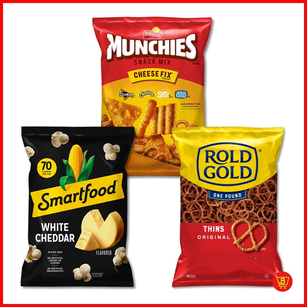 ¤ ๑ Smartfood Popcorn White Cheddar, Rold Gold Pretzel Thins, Munchies ...