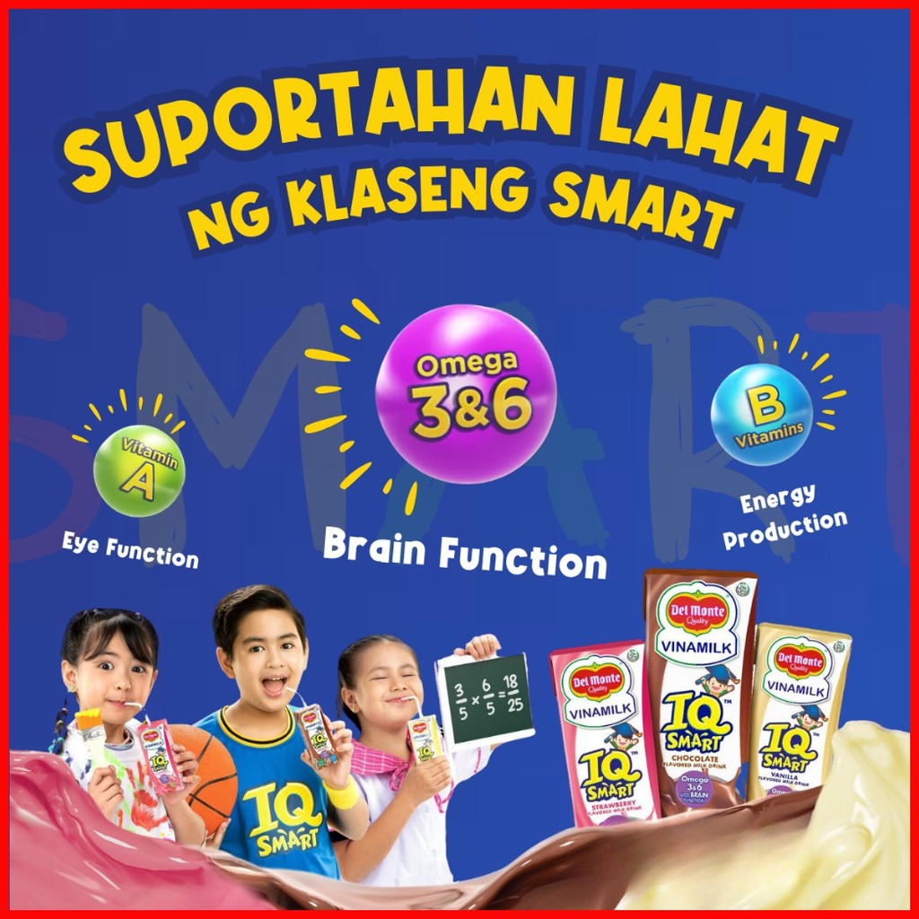 ⊙ ☍ DEL MONTE VINAMILK IQ SMART® Strawberry Flavored Milk Drink with ...