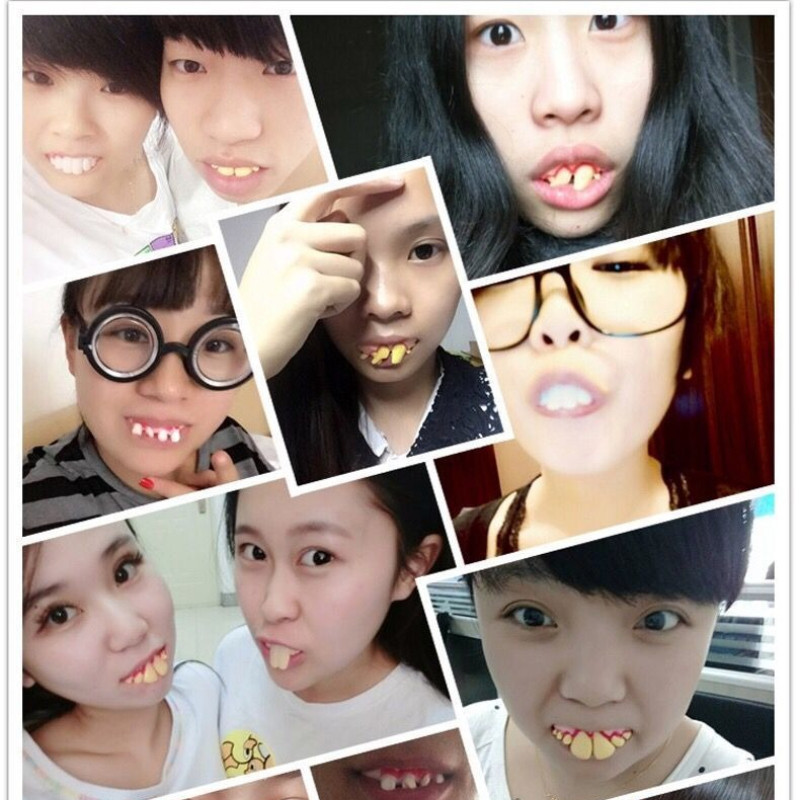 Simulation Rotten Fake Teeth Cosplay Prop Dentures Funny Party Trick ...