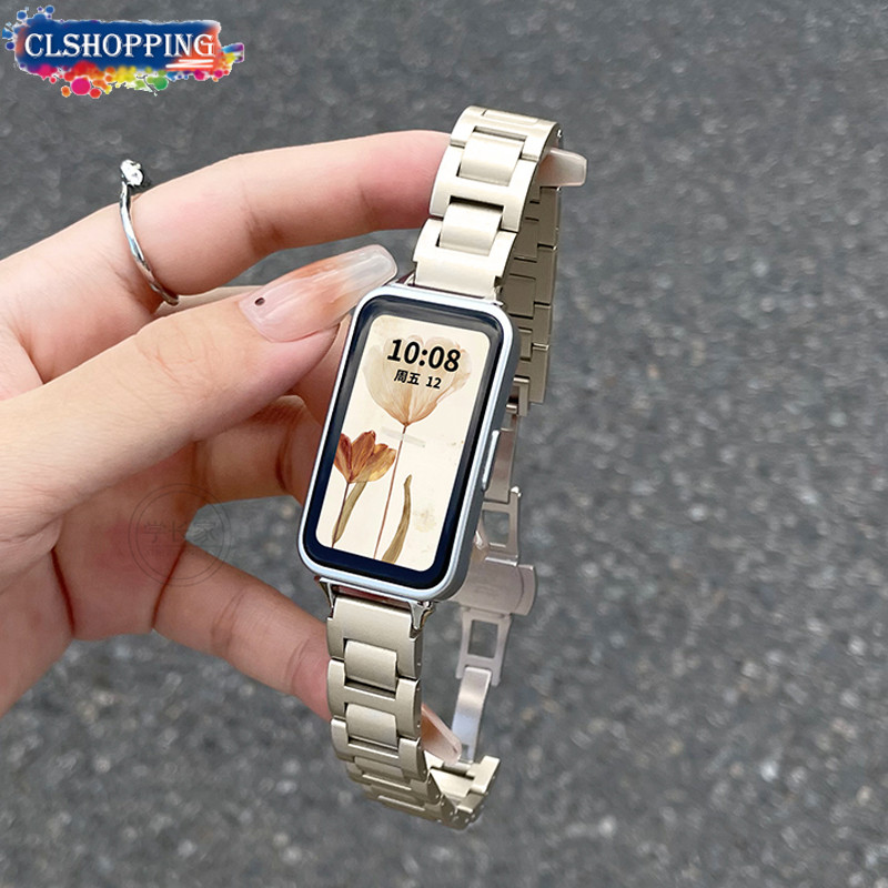stainless steel Strap for HUAWEI Band 8 9 10 NFC with metal H-shaped ...