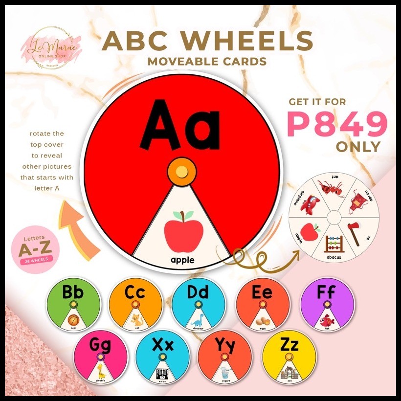 ♀ ∈ READING WHEELS ALPHABET WHEELS ABC Wheels Alpabetong Tagalog Wheels ...