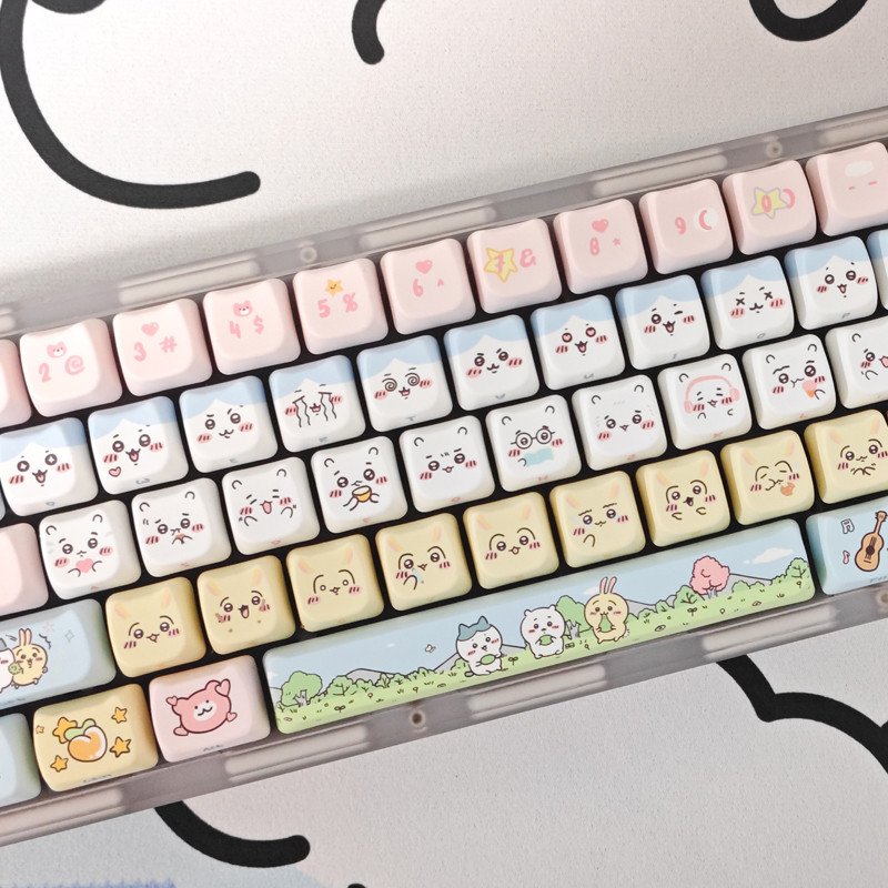 Chikawa Emoticon Keycap MAO Profile DYE-SUB PBT Material Cute Emoji ...