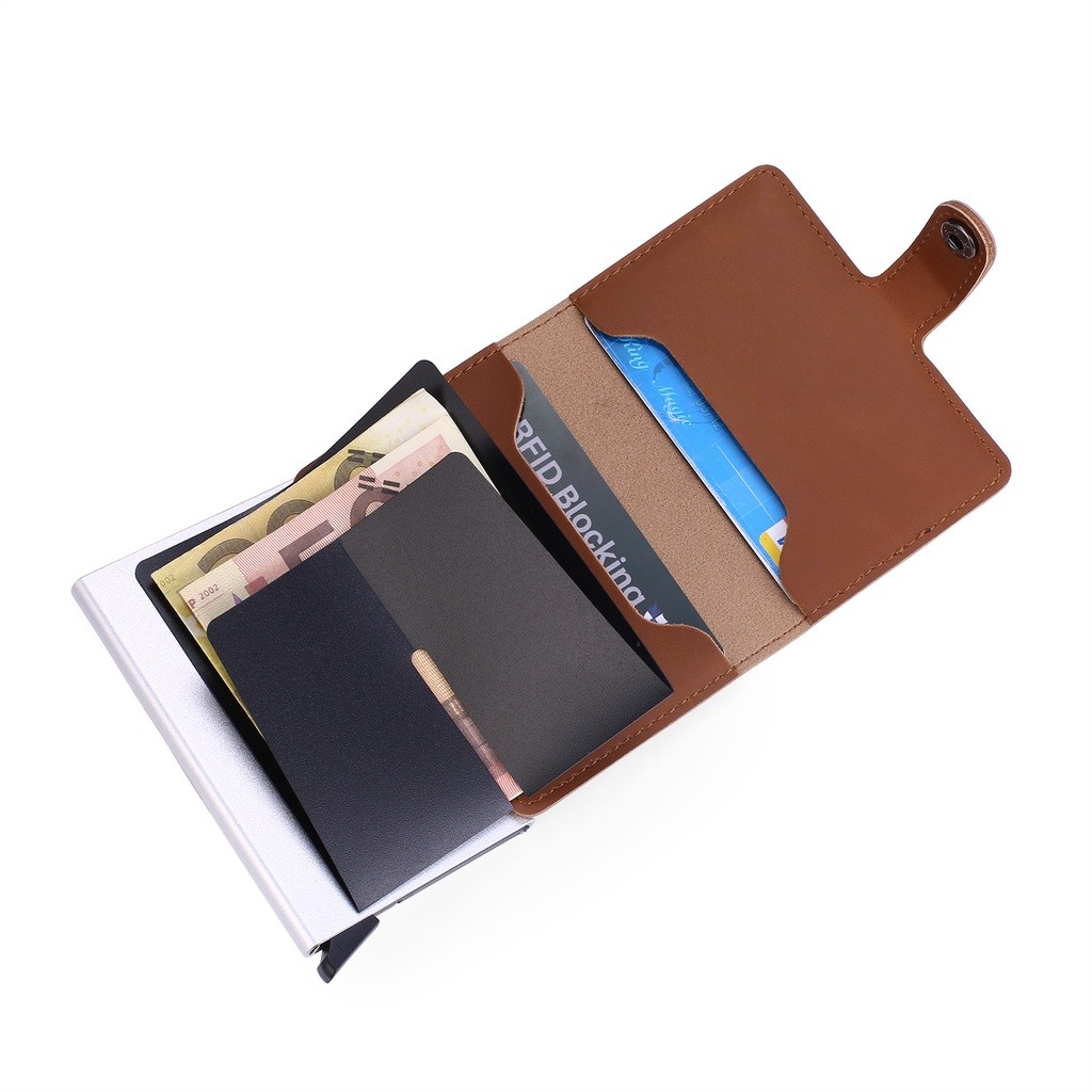 Rfid Automatic Pop-up Card Holder Wallet for Men Carbon Fiber Credit ...