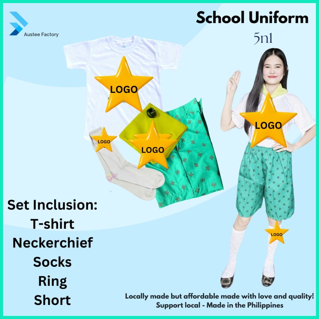 Austeen Type A And Type B School Uniform Set Girl Scout | Shopee ...