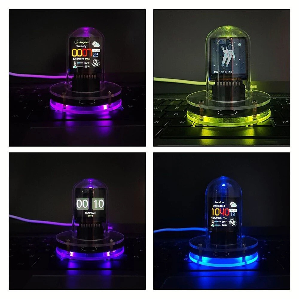 Nixie Tube Clock Smart Wifi Glow Diy Tube Clocks Cyberpunk Style ...