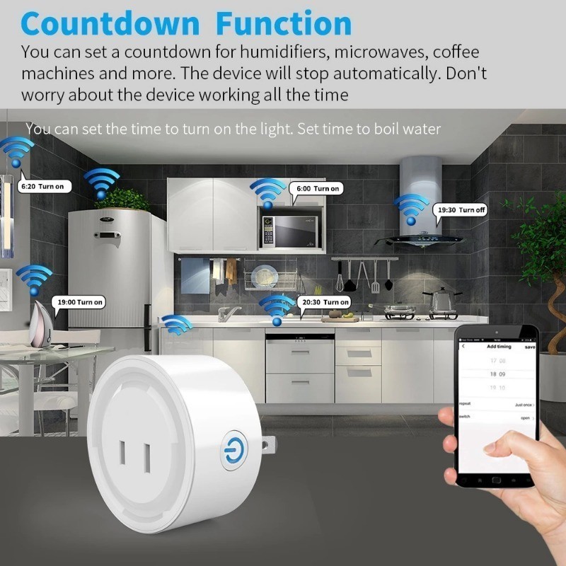 Tuya Wifi Smart Plug USA Socket Wireless Switch Smart Home App Scene ...