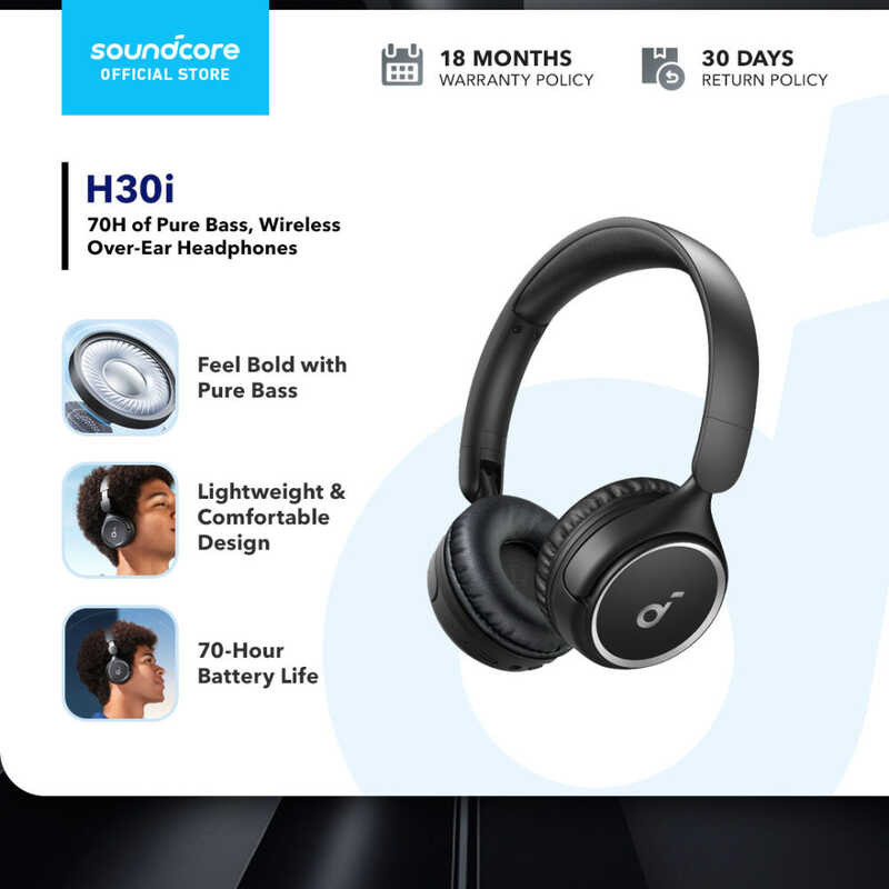 Soundcore By Anker H30i Wireless Headphones, Bluetooth Black 9A ...