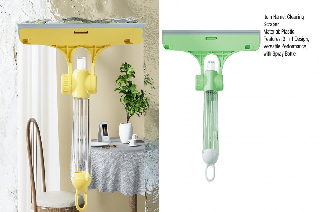 RC~ Glass Wiper Cleaner with Spray Rubber Scraper Professional Glass ...