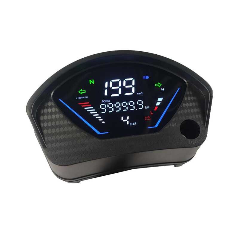 Motorcycle Digital Speedometer Left Right Indicator Gauge Dashboard ...