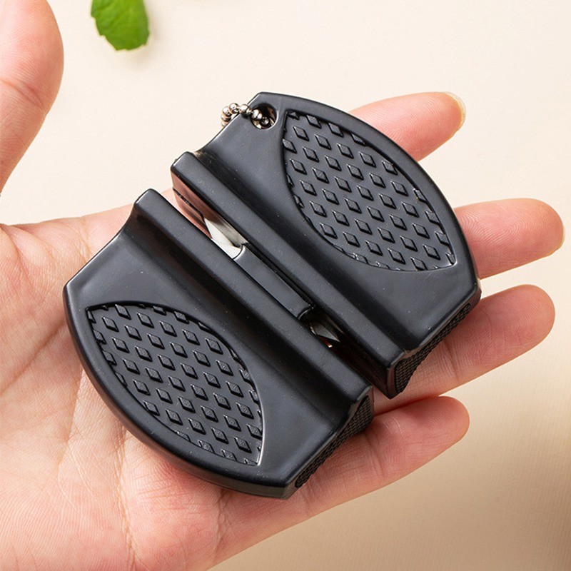 Mini Knife Sharpener with Keychain Tungsten Steel Ceramic Rod Outdoor ...