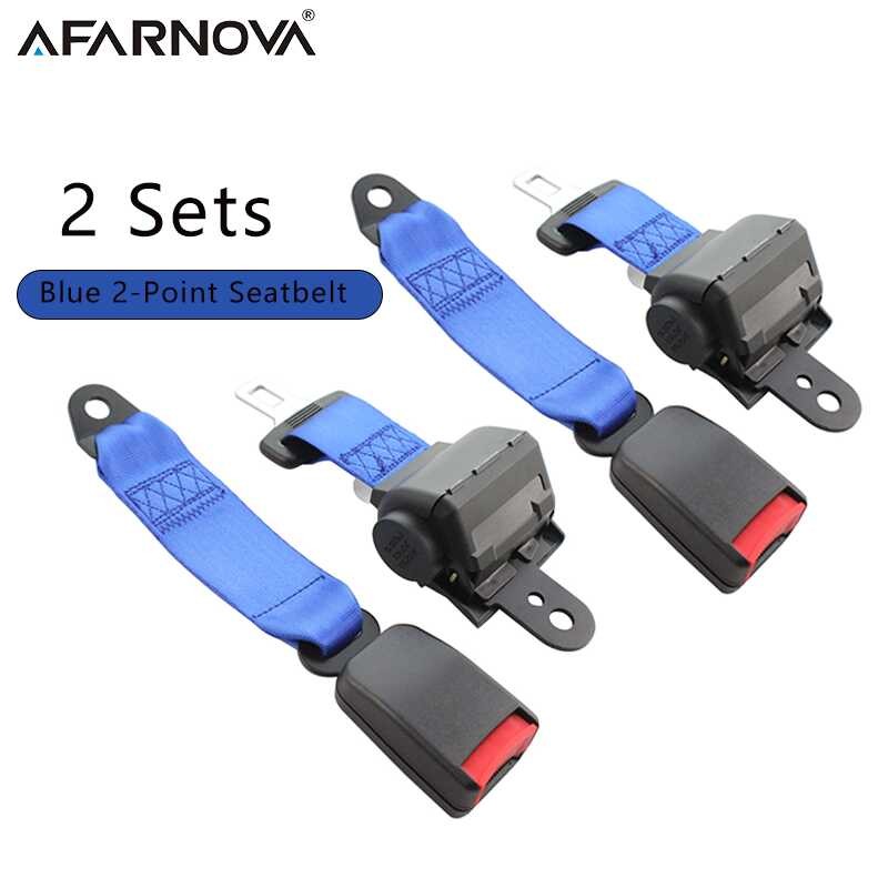 26D 2 Sets Blue Car Seat Belts Retractable Van Truck Bus Universal ...