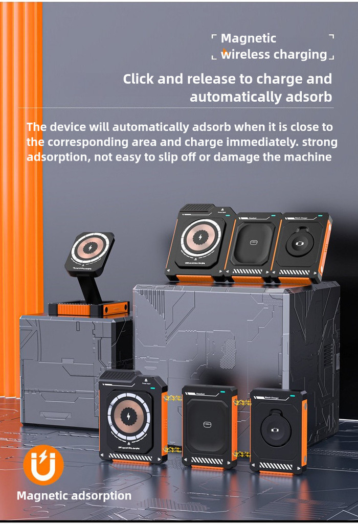 Three-in-one Magnetic Wireless Fast Charging-Foldable Independent ...