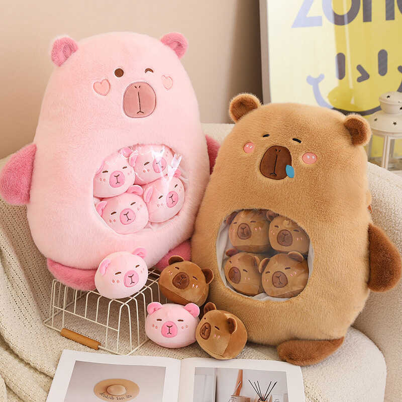 LY Six Balls Capybara Cartoon Newt Animal Squishy Mini Dolls Plush ...