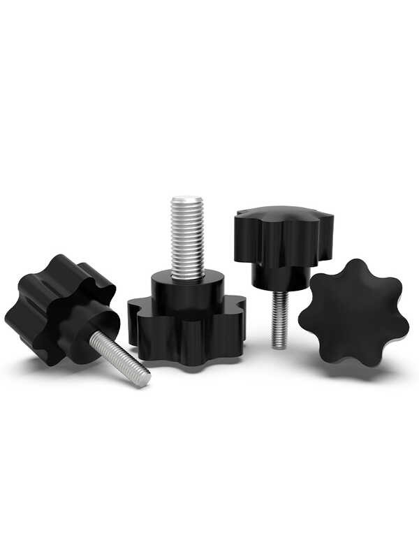 Rubber wood hand screw adjustment screw star shaped handle plastic head ...