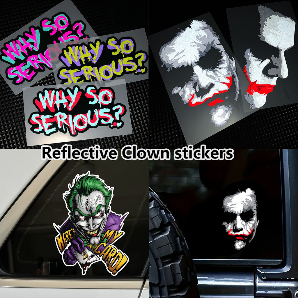 Joker Clown Car Sticker Why So Serious? Car Window Reflective ...