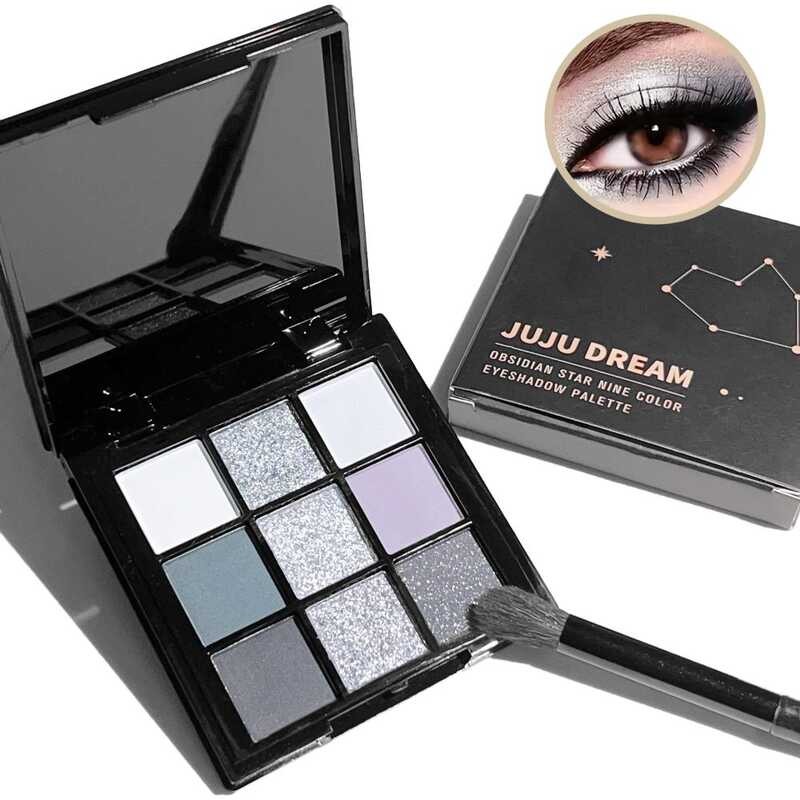 9-Shade Eyeshadow Palette: Black Swan, Smoky, Dark Black, Grey Sier ...