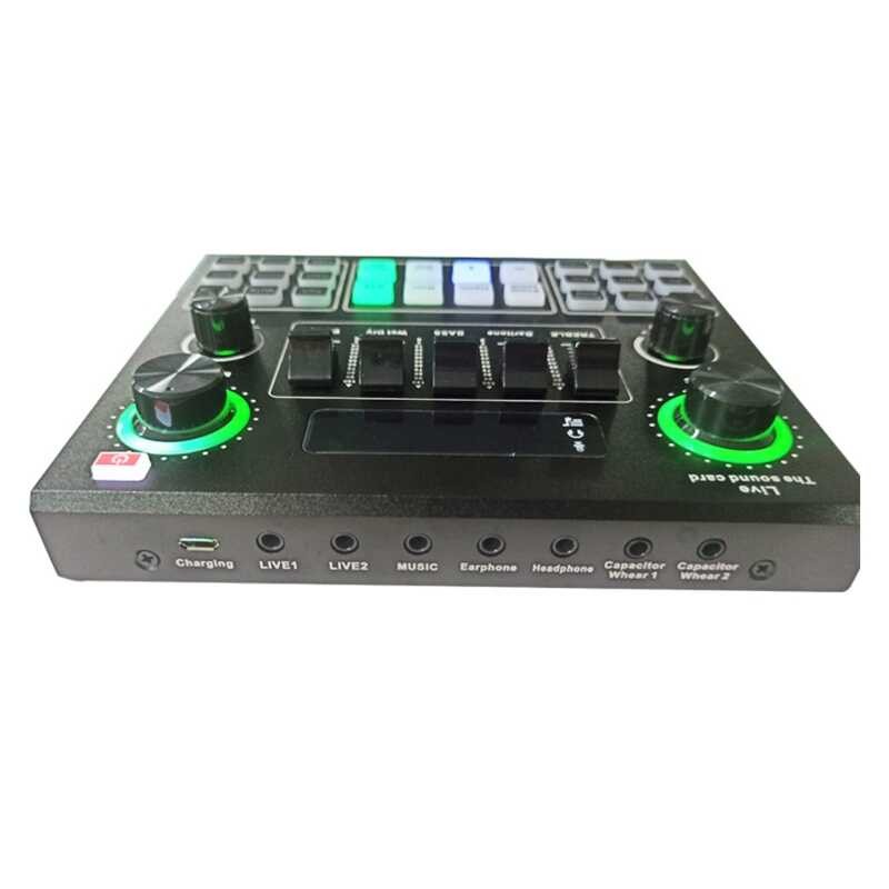 USB V9 Bluetooth Headset Microphone Webcast Live Streaming Sound Card ...