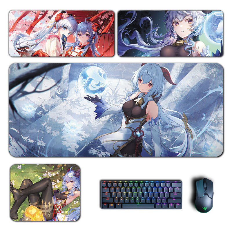 Ganyu Large Mouse Pad Genshin Impact Mousepad Cocat Keyboard Pad ...