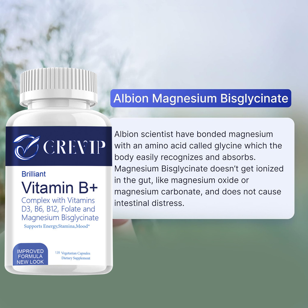 Vitamin B+ capsules contain a complex of vitamins D3, B6, B12, folic ...