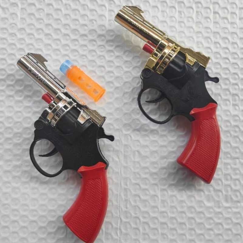 80s nostalgic boy toy gun plastic revolver smash gun red ring gun paper ...