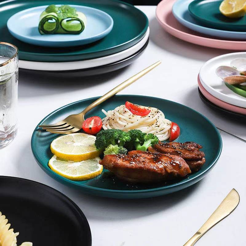 Keep Home 10inch|8inch Nordic Style Ceramic Steak Plate Western Dinner ...
