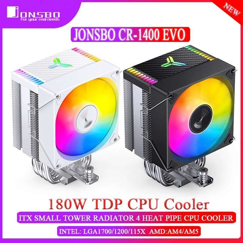 JONSBO CR-1400 EVO ARGB 4 Heat Pipe Tower 5V 3 Pin CPU Cooler ITX Air ...